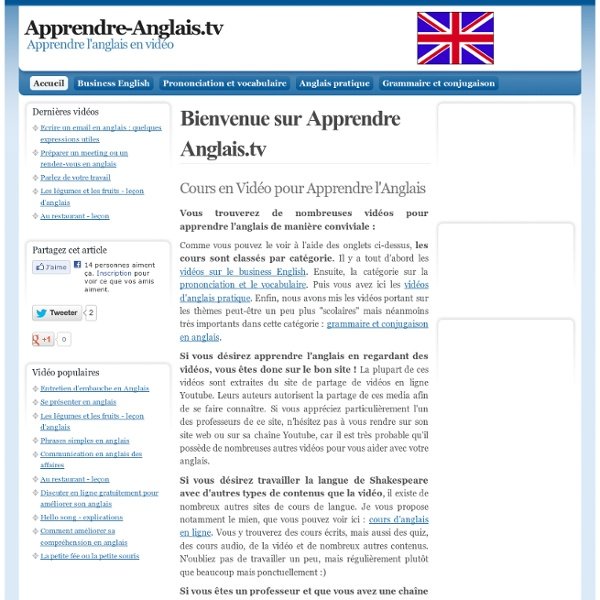 Apprendre-anglais.tv pour débuter l'anglais en vidéos